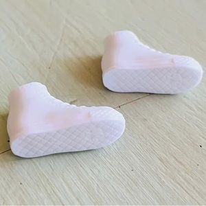 Mattel | Toys | Barbie Doll Tennis Shoes White Vinyl High Top Sneakers ...